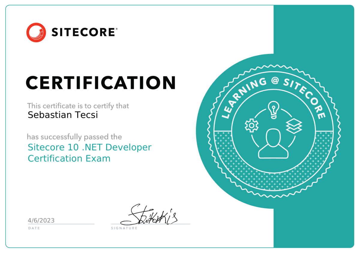 Sitecore Certified Developer Logo XM Cloud Developer Certification: